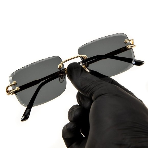 Unbranded | Accessories | Luxury Gem Cut Dark Black Tint Gold Wire ...